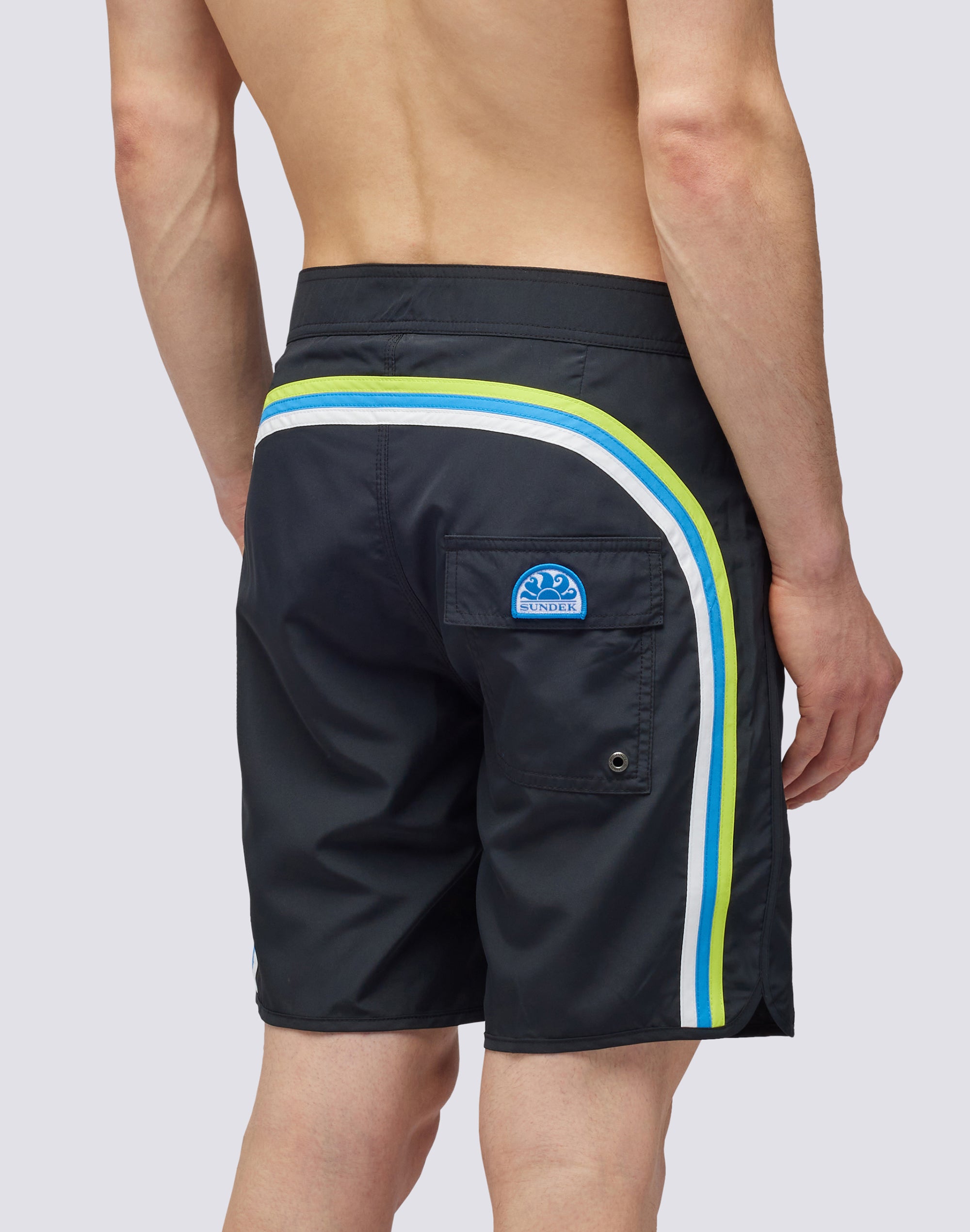 Sundek LONG FIXED WAIST SWIMSHORTS IN RECYCLED POLYESTER REPREVE ...